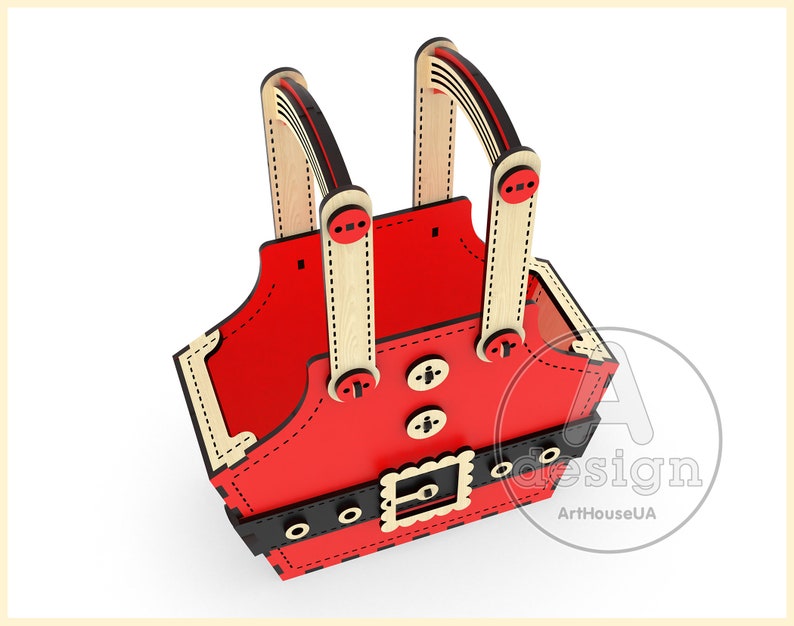 Santa Claus Pants Christmas Gift Bag SVG Vector File Laser Cutter and ...