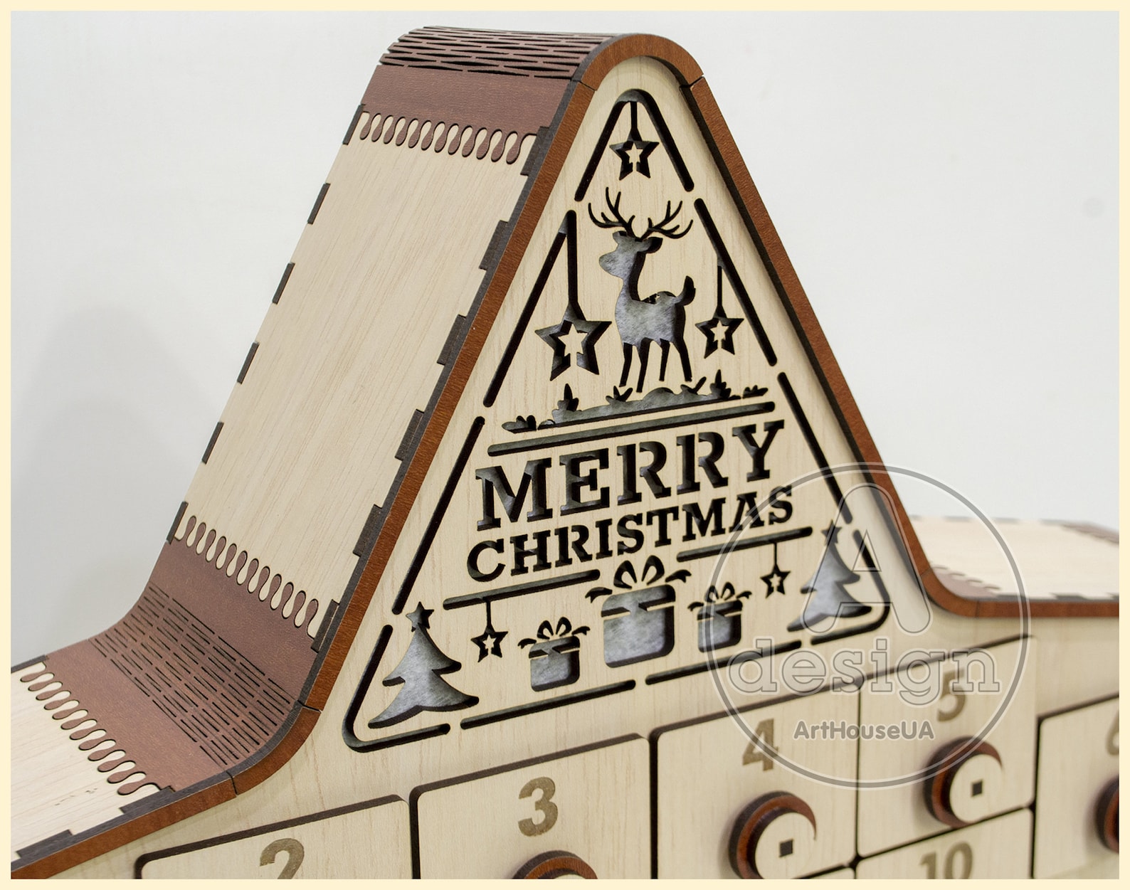 Advent Calendar Laser Cut Vector File, Christmas Advent Calendar ...