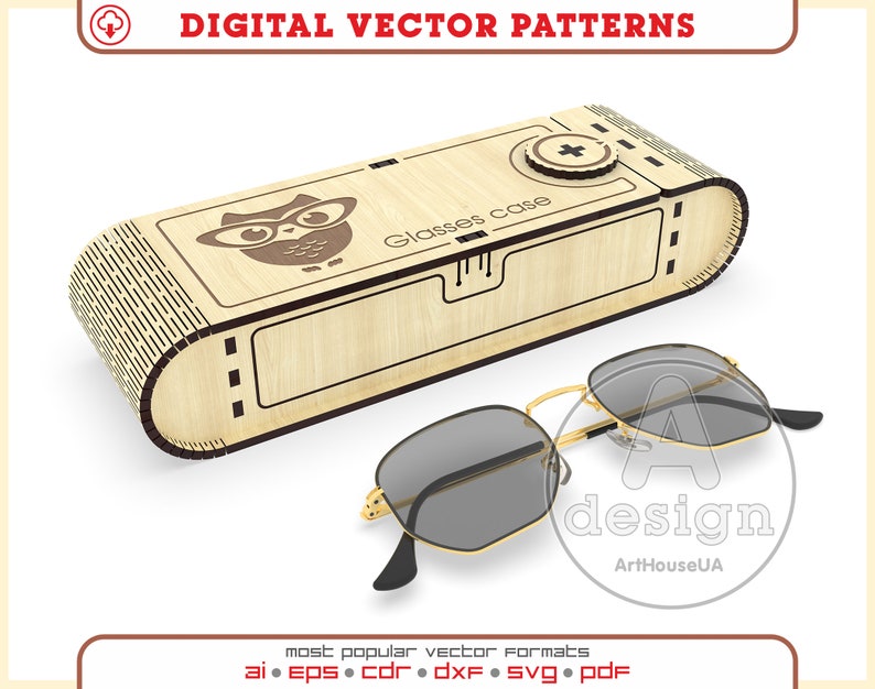Glasses Case Vector File Wooden Case for Sun Glasses - Etsy