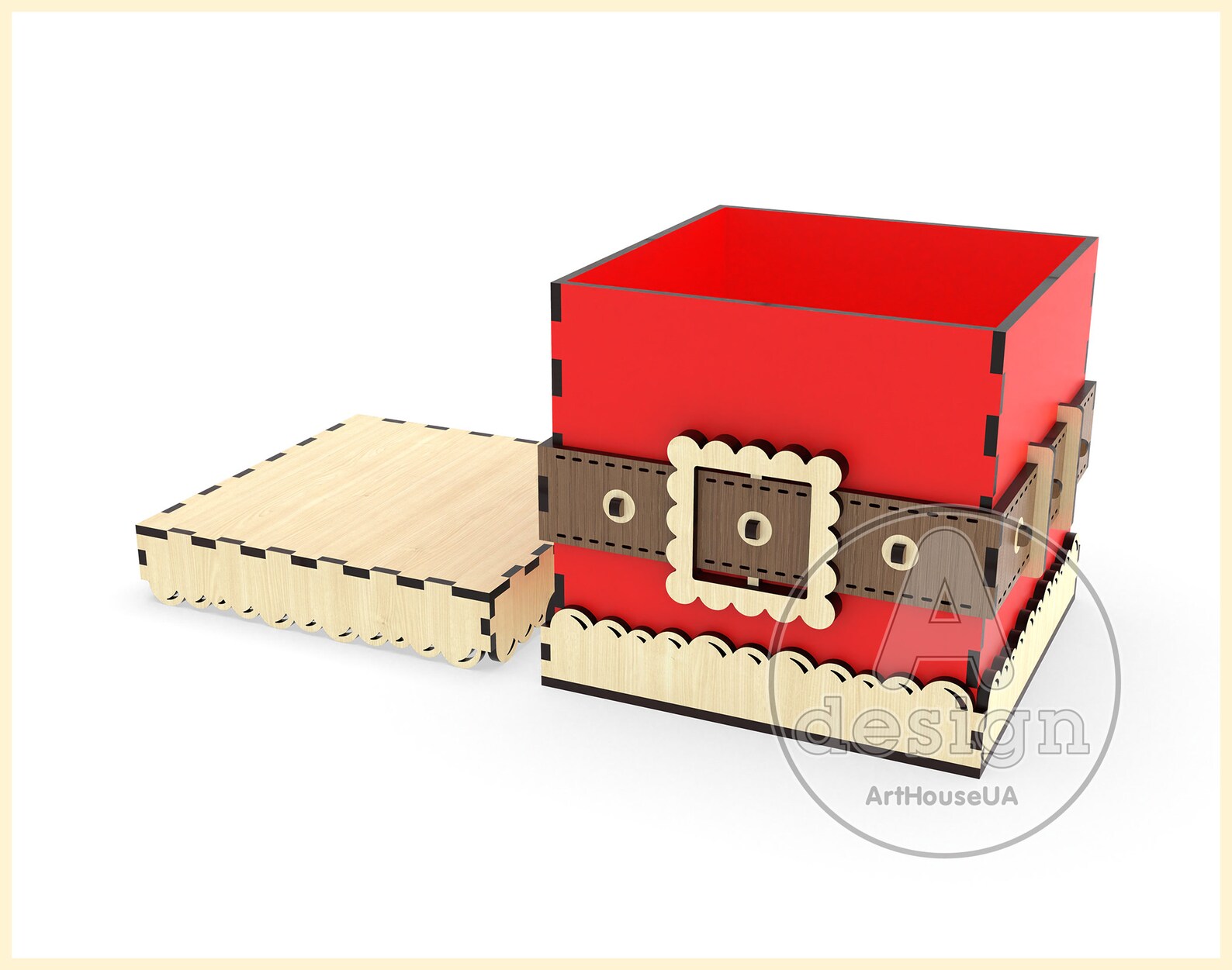 Christmas Santa Gift Box Vector File Laser Cutter and Ready SVG ...