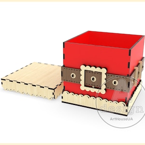 Christmas Santa Gift Box Vector File Laser Cutter and Ready SVG ...
