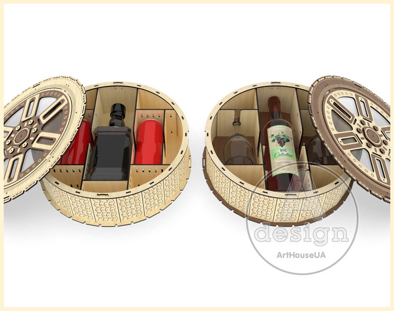 Gift Box for Whiskey or Wine Box Laser Cut Vector File, Whiskey or Wine ...
