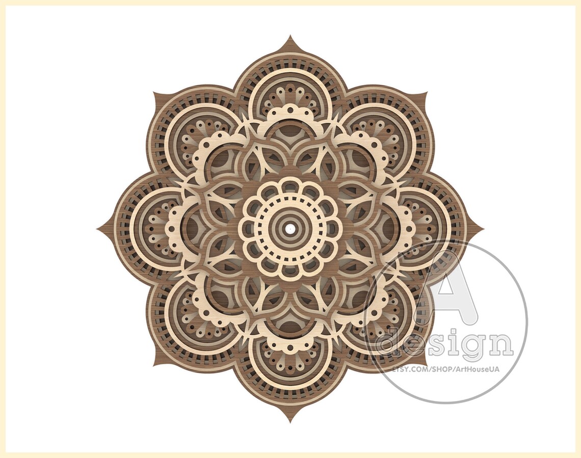 Mandala Laser Cut Vector File DXF Mandala Scroll Saw File - Etsy