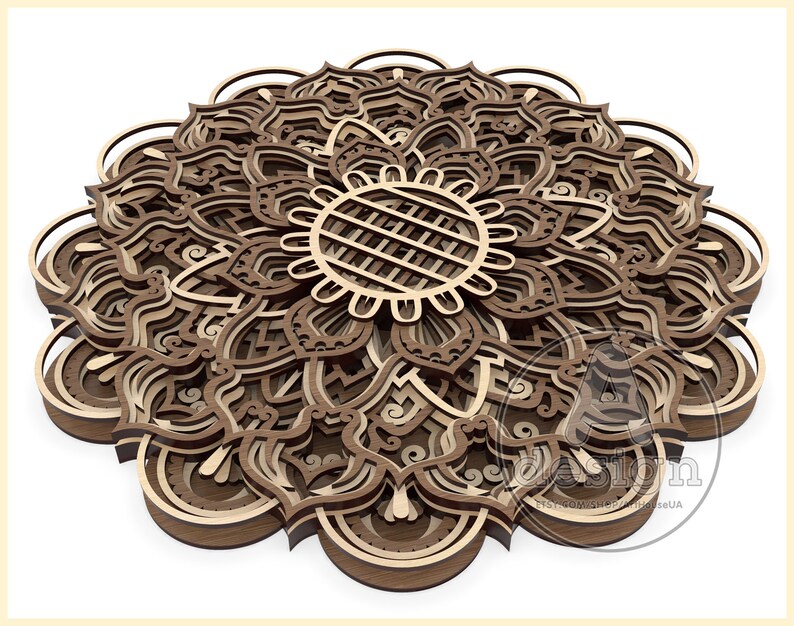 Mandala Laser Cut Vector File DXF Mandala Scroll Saw File - Etsy