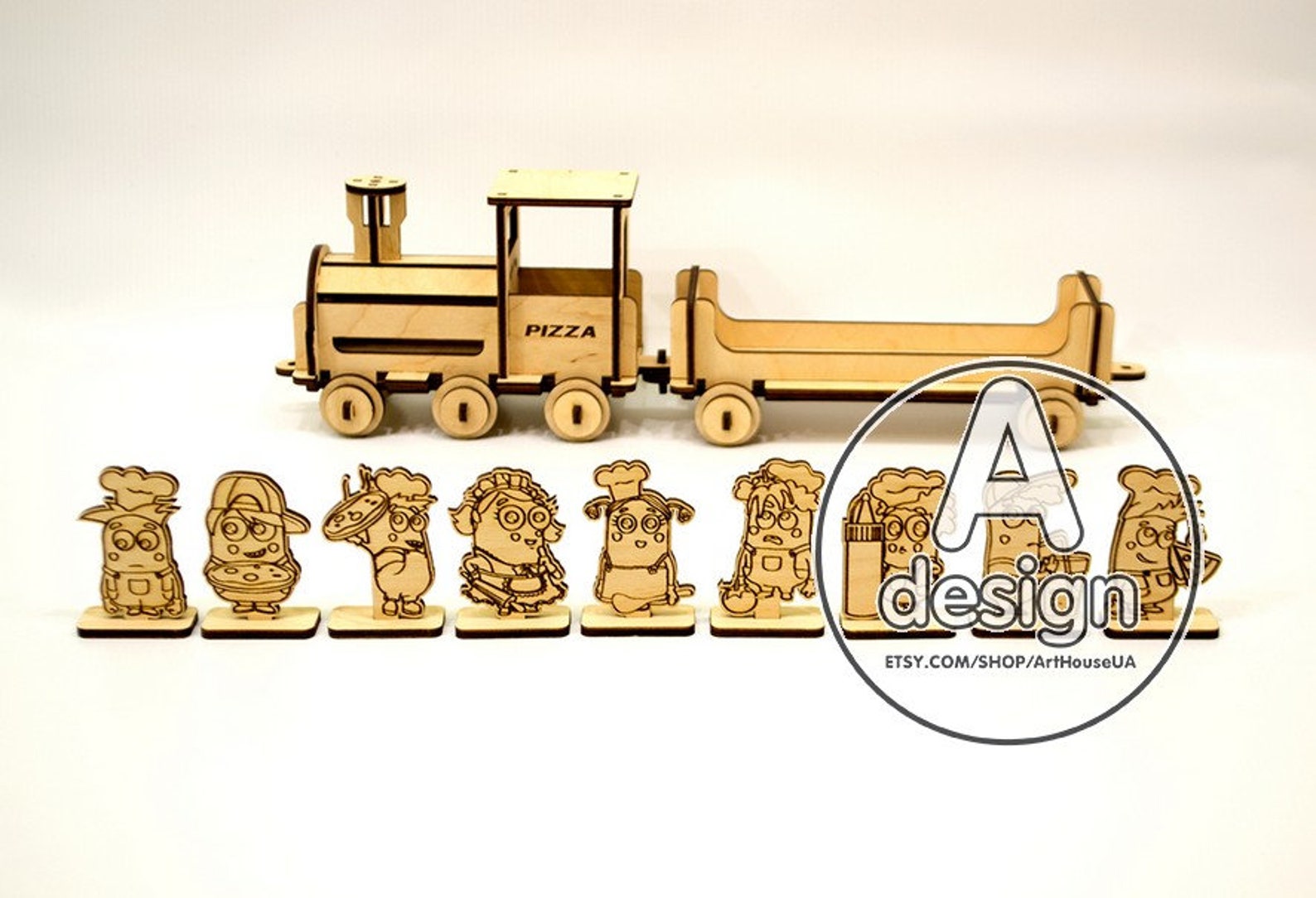 Train Wooden Train Plywood Train Laser Cut Vector Plan - Etsy