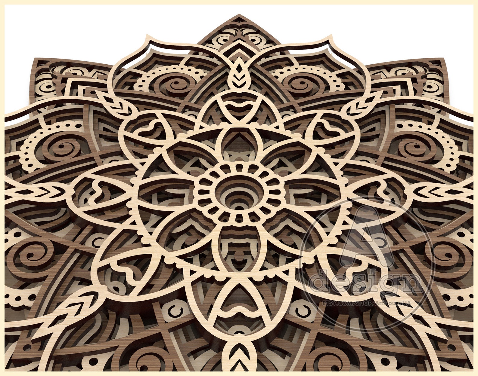 Mandala Laser Cut Vector File DXF, Mandala Scroll Saw File PDF ...