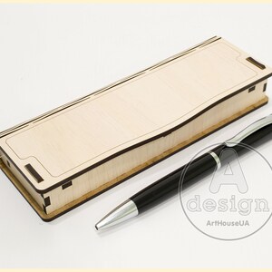 Pencil Case SVG Laser Cut File Wooden Pen Holder Box Storage Desk ...