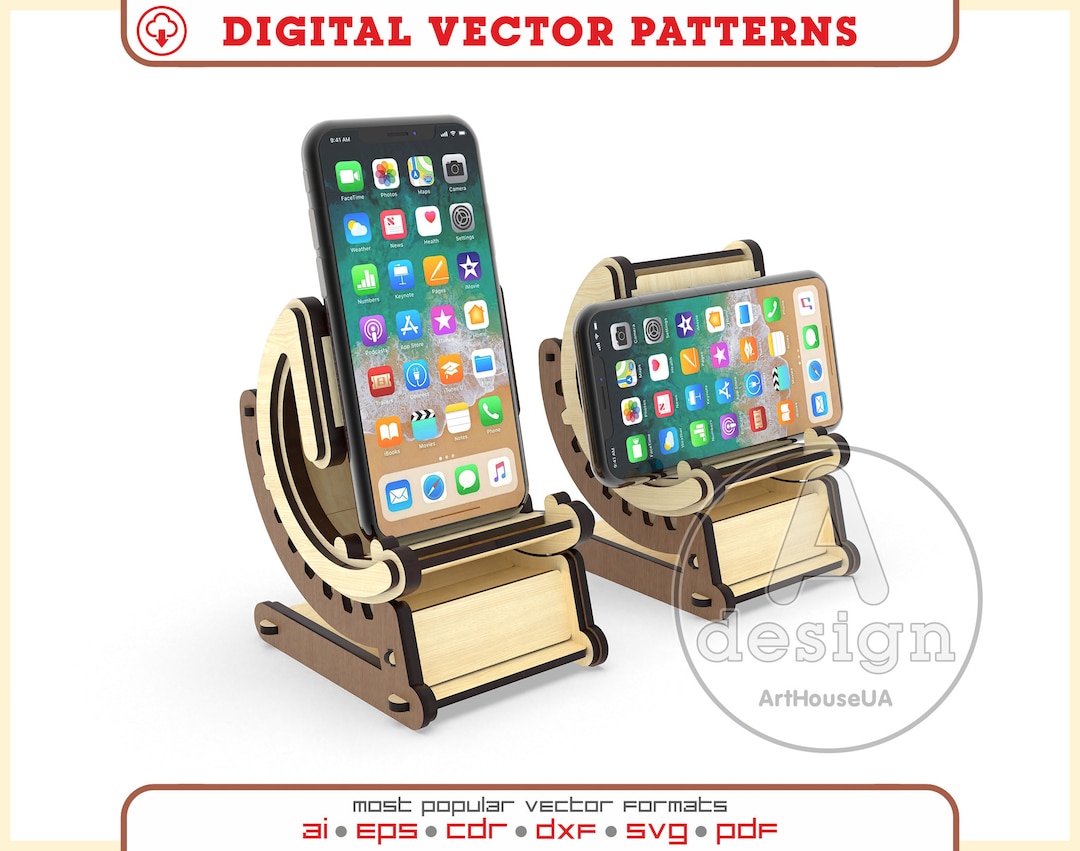 Cell Phone Stand, Plywood Cell Phone Holder, Cell Phone Stand Laser ...