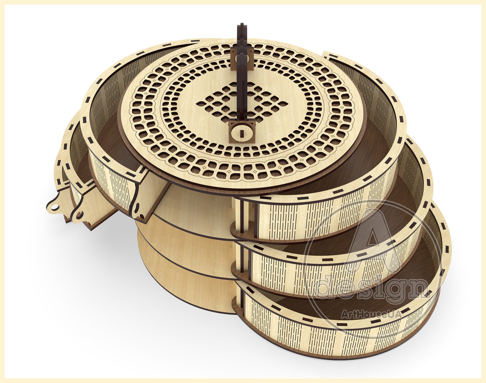 Wooden Circle Box Ready Vector for Glowforge SVG Gift Box - Etsy