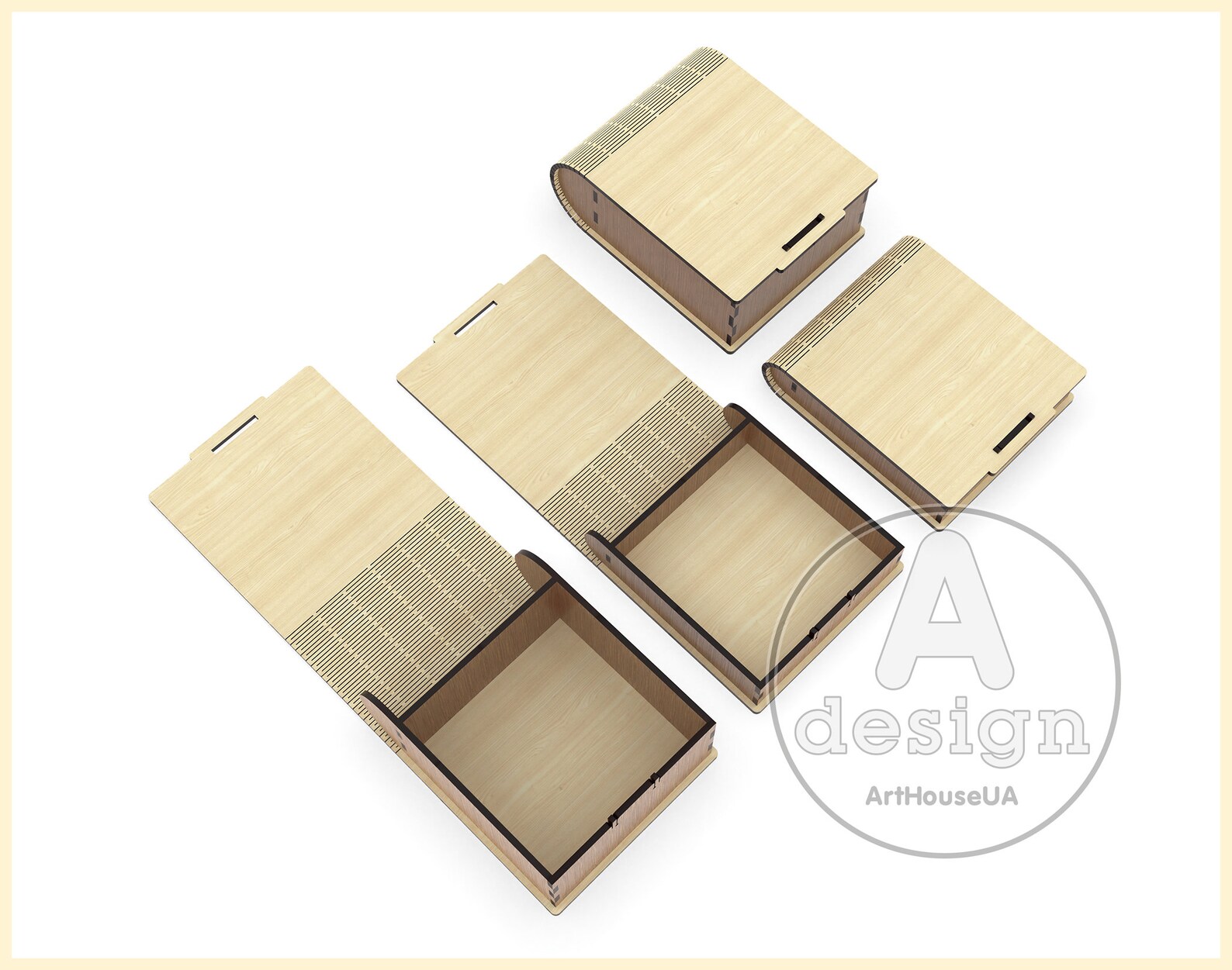 50 Different Sizes Boxes With Flexible Flip up Lid Vector for Laser Cut ...