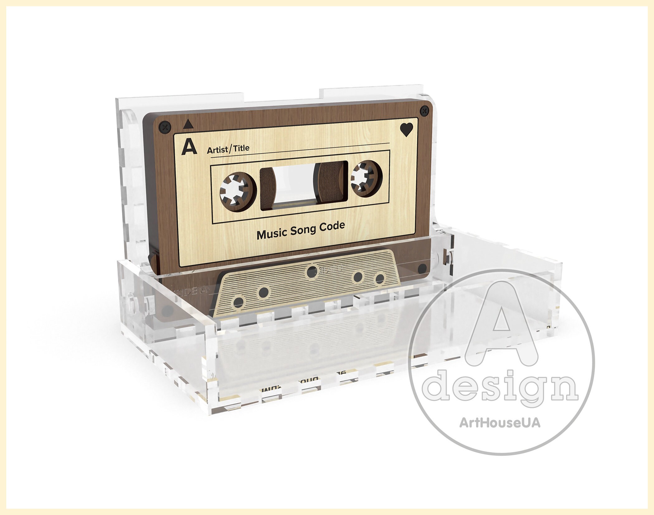 Retro Cassette for Favorite Song Code With Box Laser File, Music Board ...