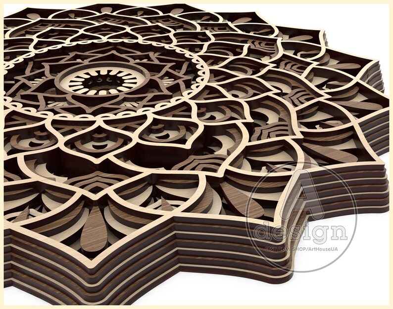 Mandala Laser Cut Vector File DXF Mandala Scroll Saw File - Etsy
