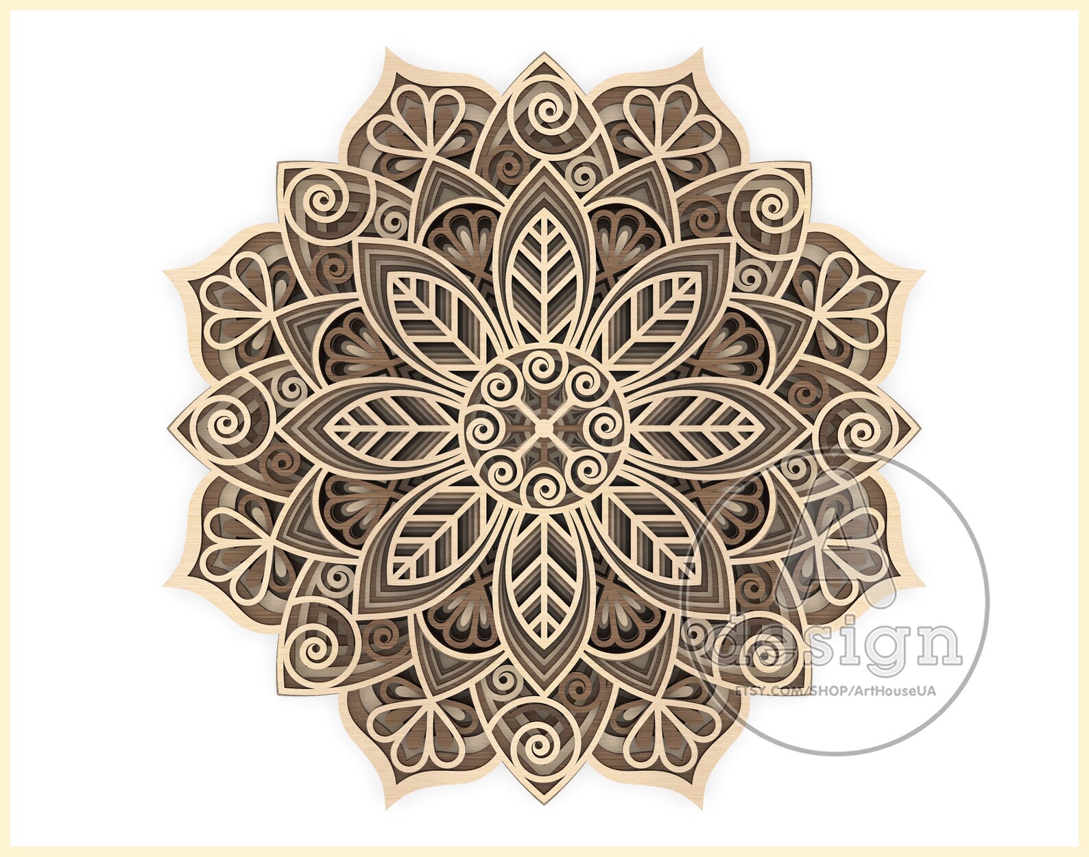 Mandala Laser Cut Vector File DXF, Mandala Scroll Saw File PDF ...