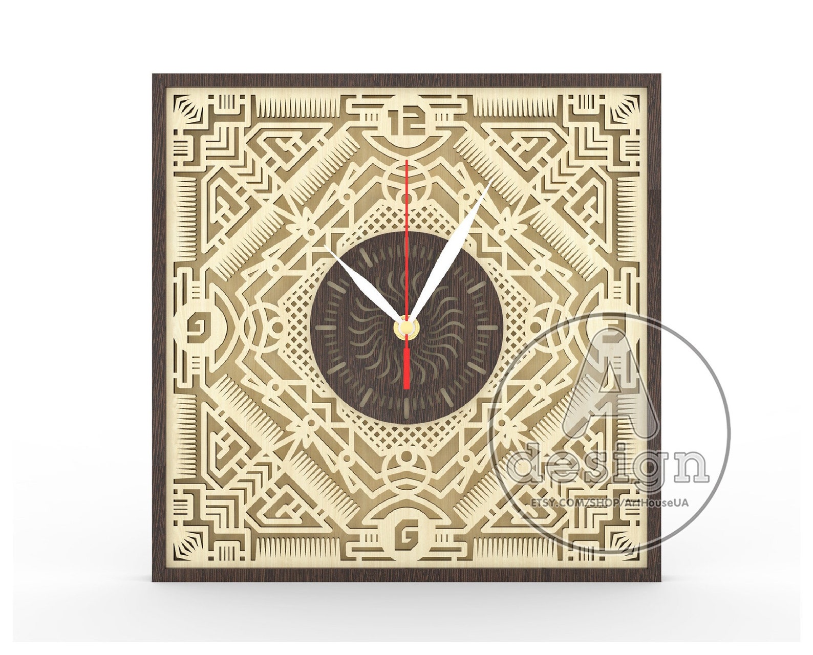 Wall Clock Pattern Clock Vector Clock Laser Cut Laser Cut - Etsy