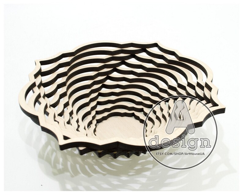 Bowl Laser Cut Vector File DXF Basket Vector Dish for Fruit - Etsy