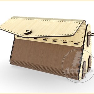 Wood Purse Vector File for Laser Cut Ready SVG, Handbag Vector File ...