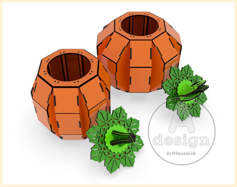 Two Pumpkin Boxes Vector Files for Laser Cut Machines and SVG Glowforge ...