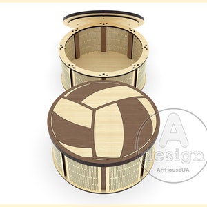 Volleyball Ball Gift Box Laser Cut Vector File, Volleyball Ball ...