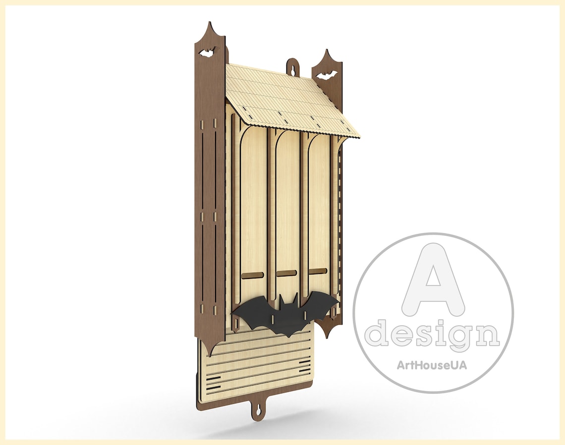 Bat House Vector SVG Laser Cut Glowforge Pest Control Bat - Etsy
