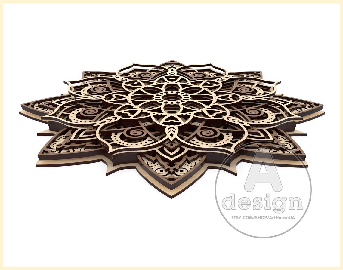 Mandala Laser Cut Vector File DXF, Mandala Scroll Saw File PDF ...