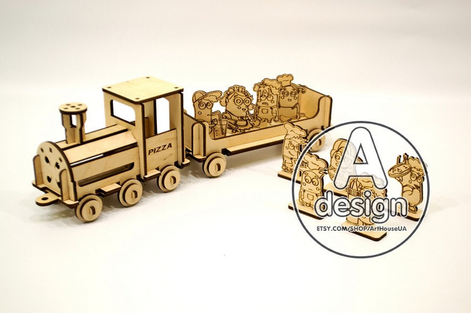 Train Wooden Train Plywood Train Laser Cut Vector Plan | Etsy