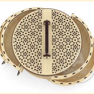 Wooden Circle Box Ready Vector for Glowforge SVG, Gift Box Laser File ...