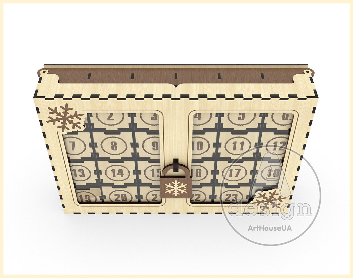 Advent Calendar Laser Cut Vector File, Christmas Advent Calendar ...