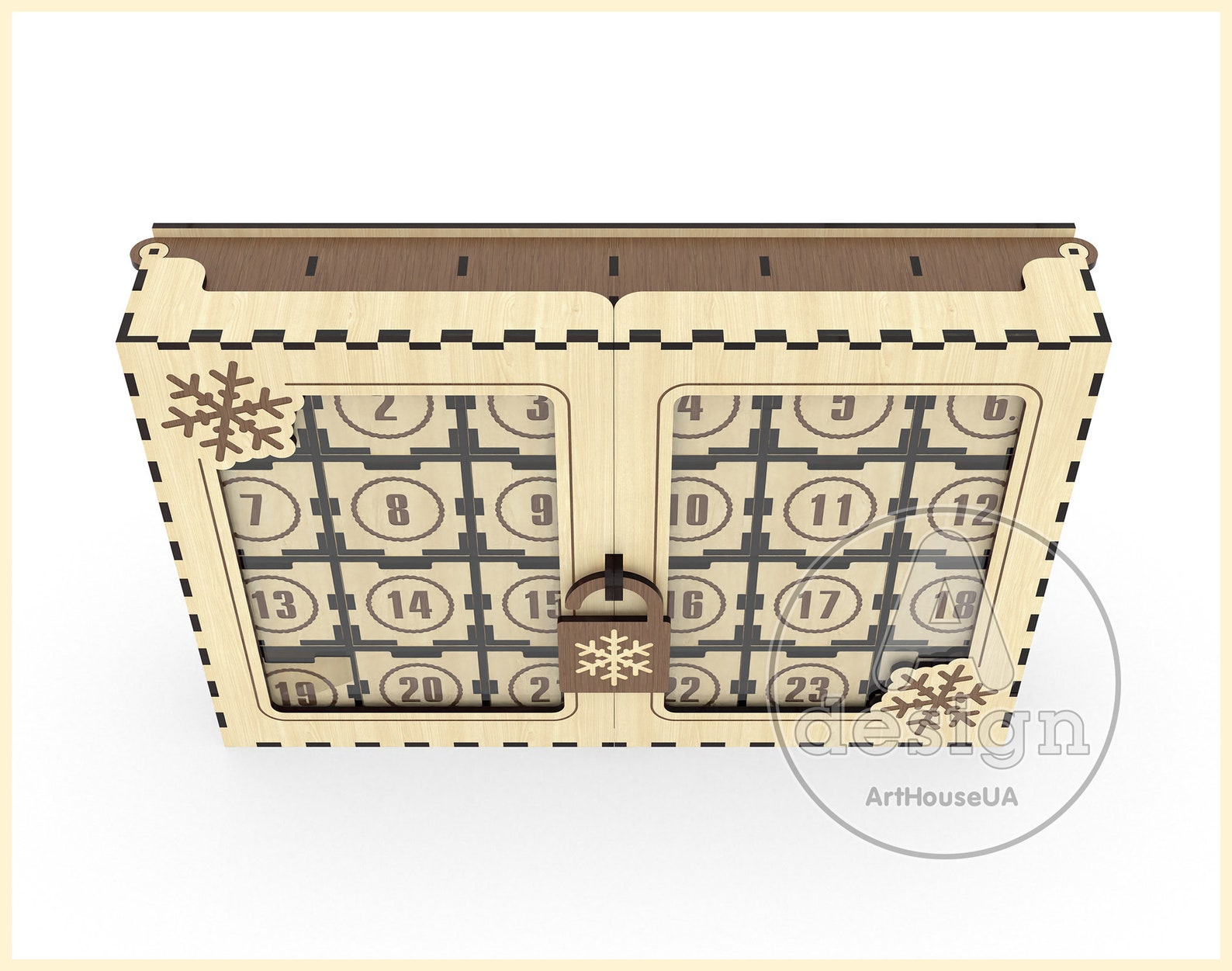 Advent Calendar Laser Cut Vector File, Christmas Advent Calendar ...