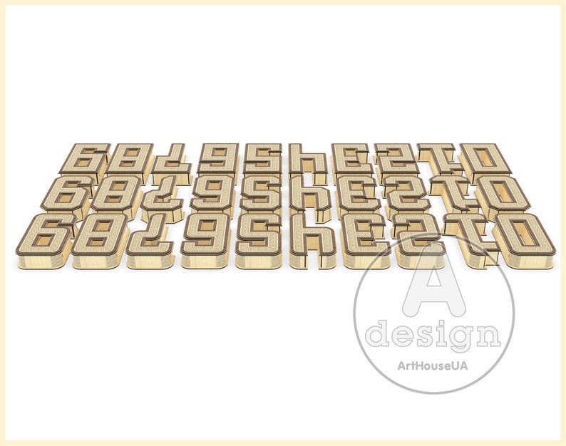 3D Numbers Box Laser Cut Vector Bundle SVG for Candy Treats Chocolate ...