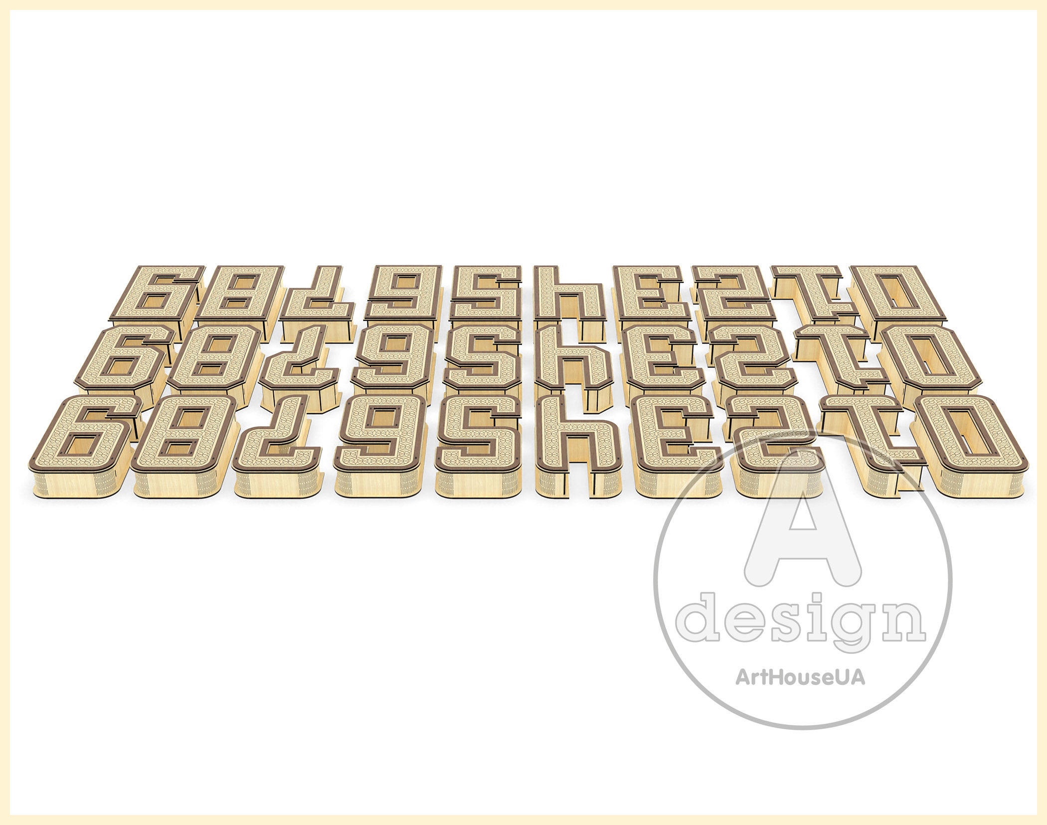 3D Numbers Box Laser Cut Vector Bundle SVG for Candy Treats Chocolate ...