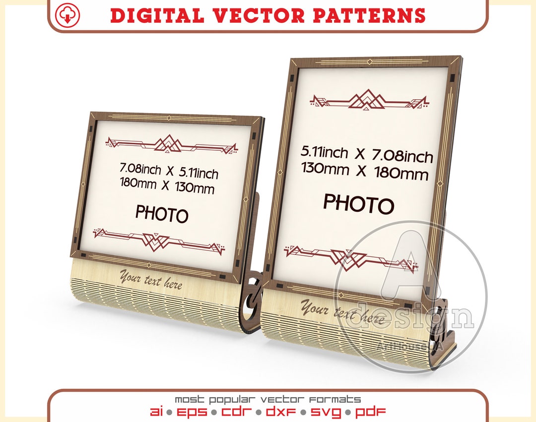 Photo Frame Vector File for Laser Cut and Glowforge Users Ready SVG ...
