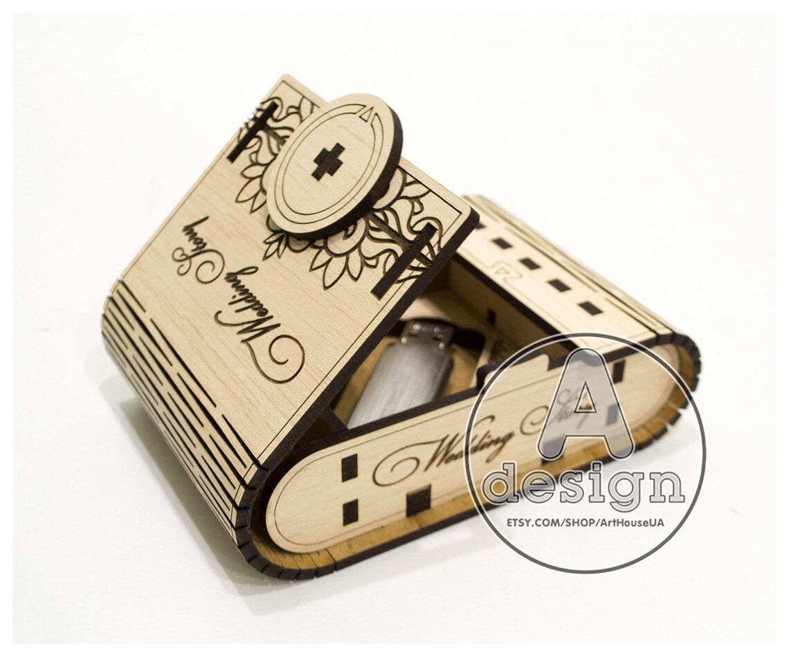 Box for USB vector Wedding story usb case Box laser cut | Etsy