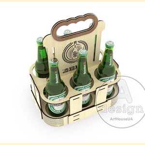 Beer Holder Box Vector File Laser Cut Machines Beer Bottle - Etsy