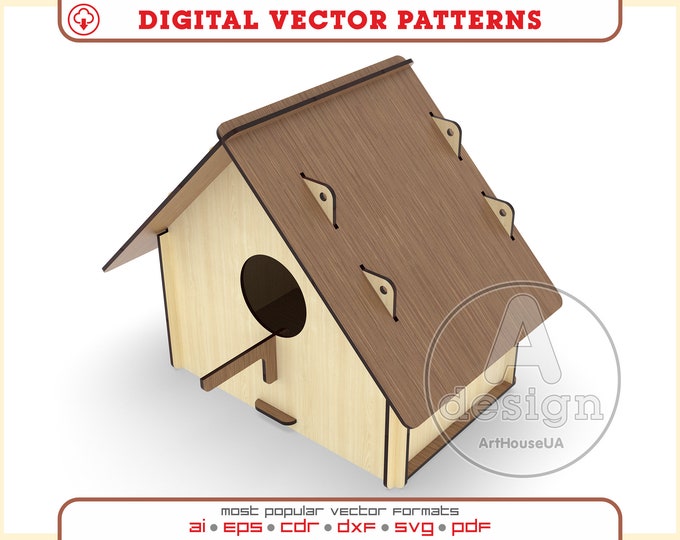 Birdhouse Laser Cut Template,birdhouse Laser Cut Pattern, Laser Cut ...