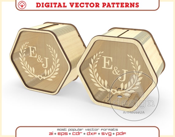 Two Versions Wedding Card Box Vector SVG File for Laser Cut - Etsy