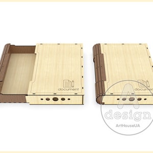 Slider Box A4 for Documents Laser Cut Vector File, A4 Paper Holder, A4 ...