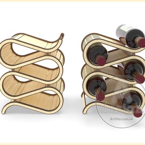 Wine Bottle and Wine Glass Shelf Laser Cut Ready Vector File, Table ...
