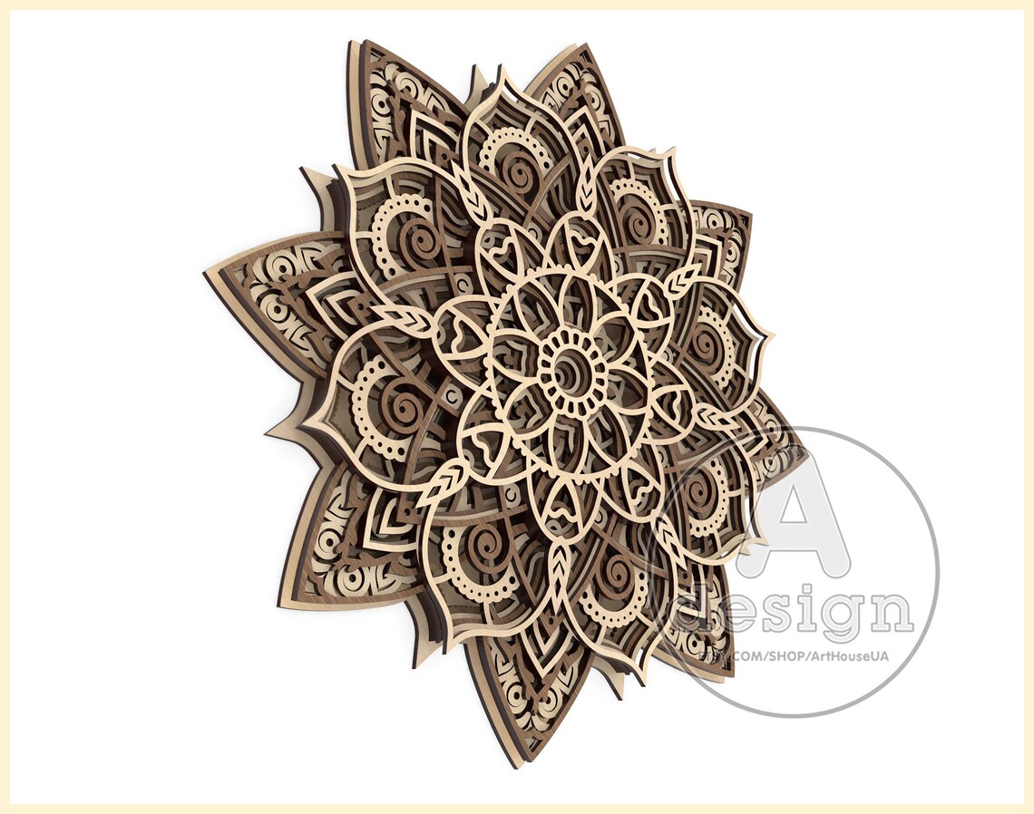 Mandala Laser Cut Vector File DXF, Mandala Scroll Saw File PDF ...