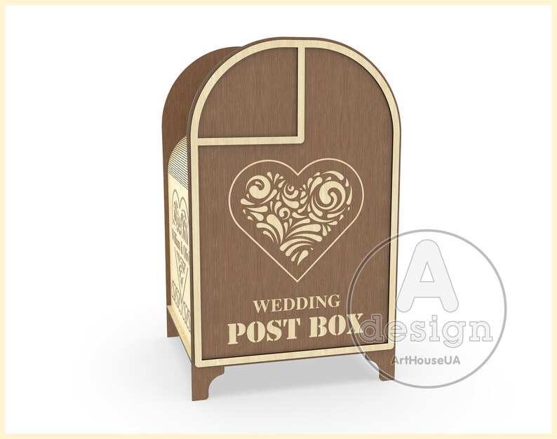 Wedding Card Post Box Vector SVG File Laser Cut and Glowforge User ...