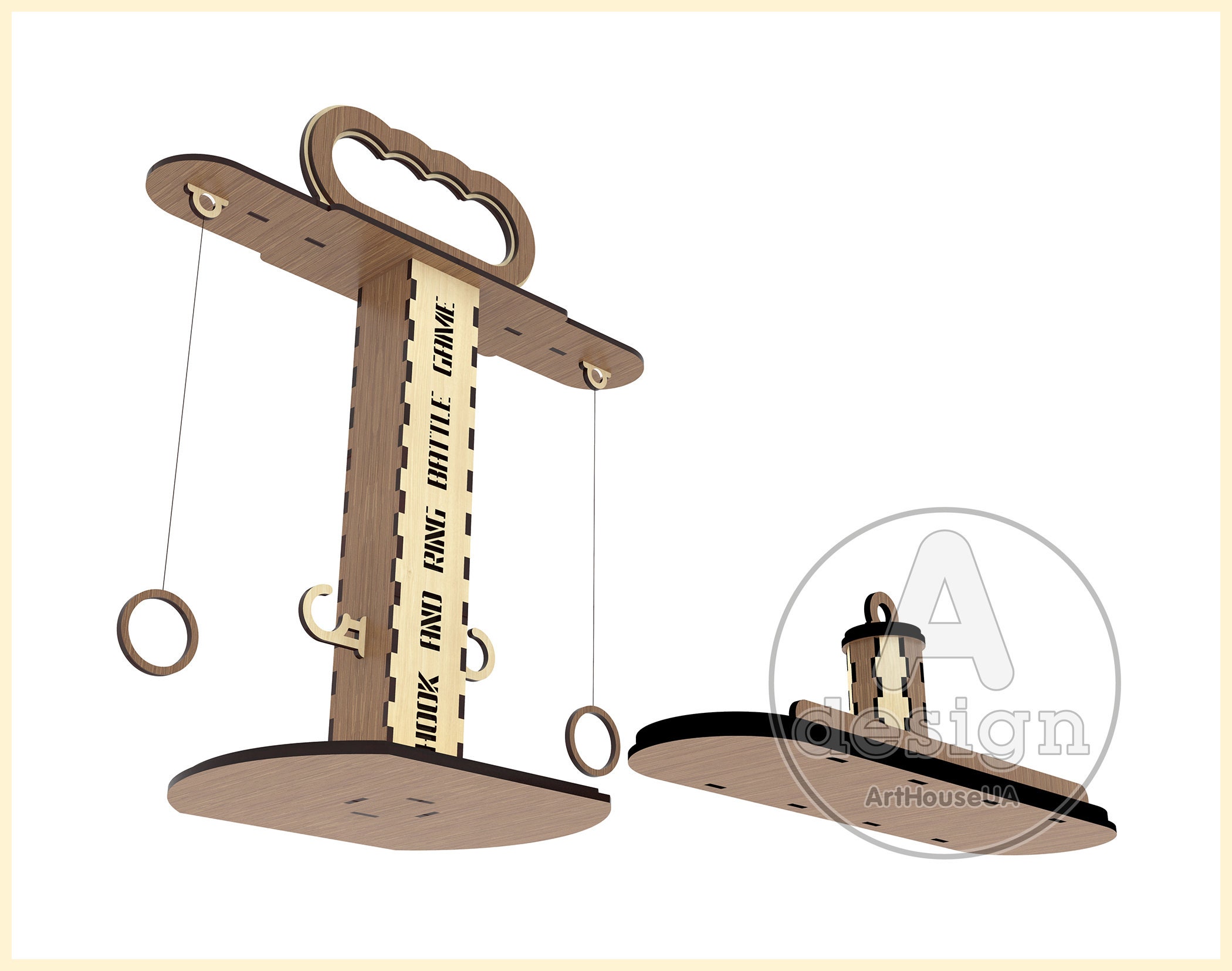 Double Hook and Ring Battle Game Vector File DXF Ring Swing - Etsy Canada