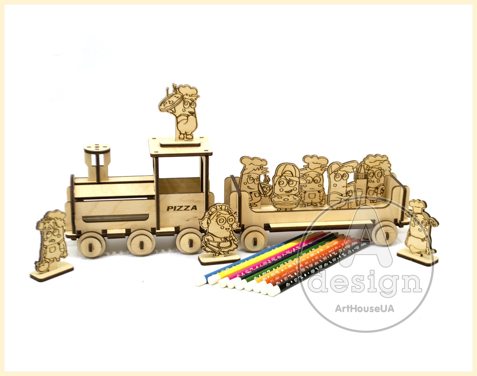 Train Wooden Train Plywood Train Laser Cut Vector Plan - Etsy