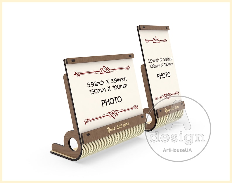 Buy Picture Frame Stand SVG Laser Cut File, Modern Photo Frame Tabletop ...