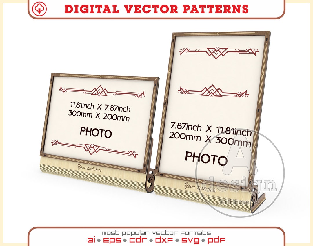 Photo Frame Vector File for Laser Cut and Glowforge Users Ready SVG ...