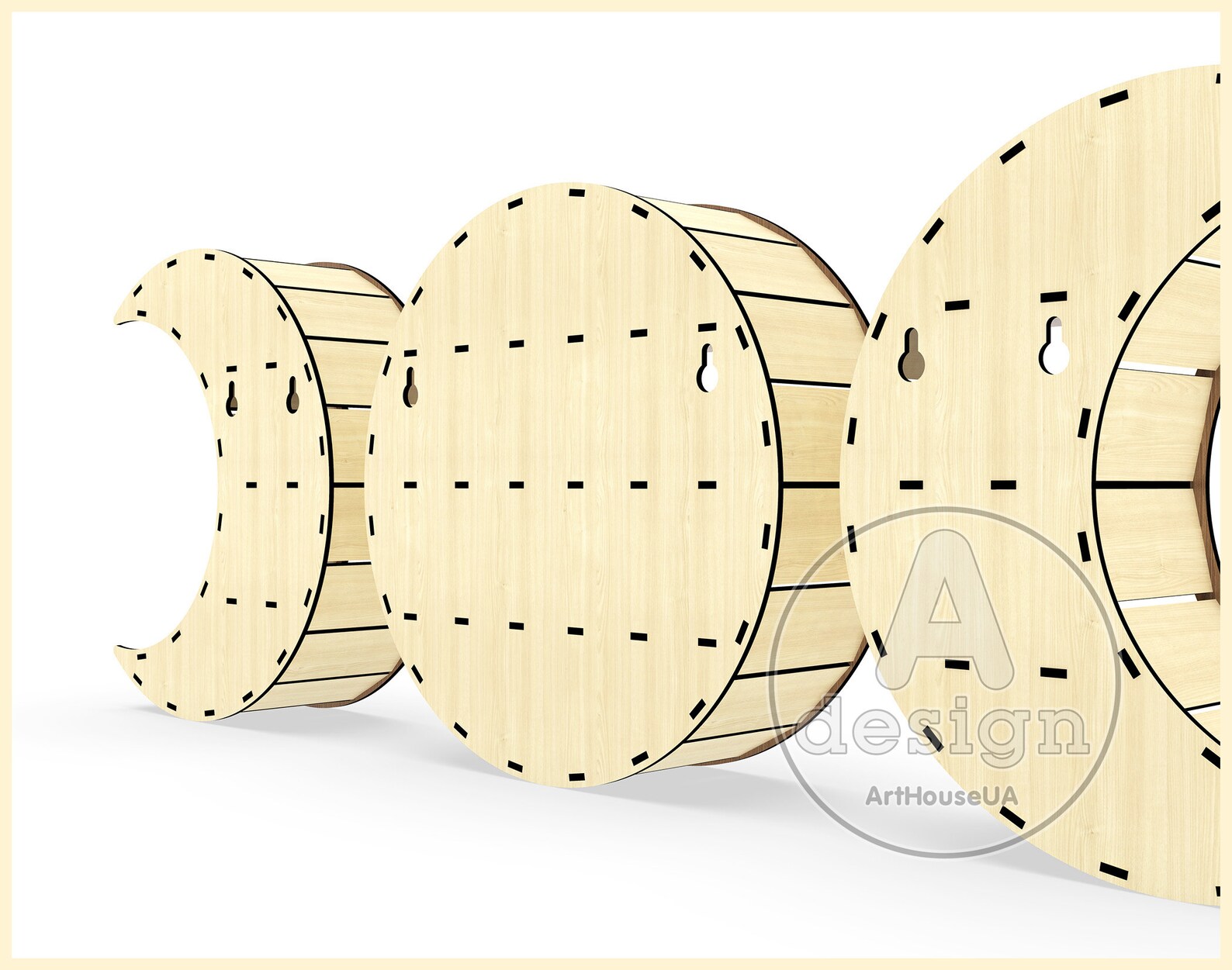 Triple Moon Phase Shelf Vector Moon Stand Phone Stand Book - Etsy