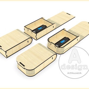 Box for USB Flash Drive Laser Cut Vector File and Glowforge SVG ...