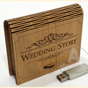 Box for USB Vector Wedding Story Usb Case Box Laser Cut - Etsy