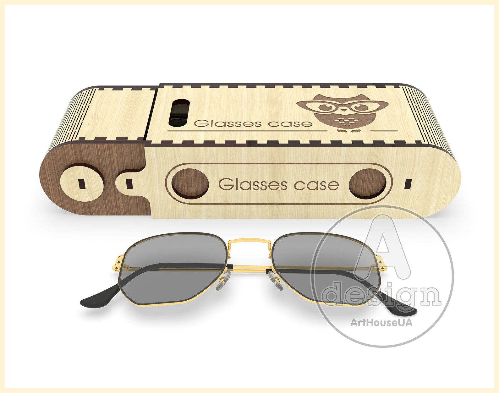 Glasses Case Vector File, Wooden Case for Sun Glasses, Eyeglass Wood ...