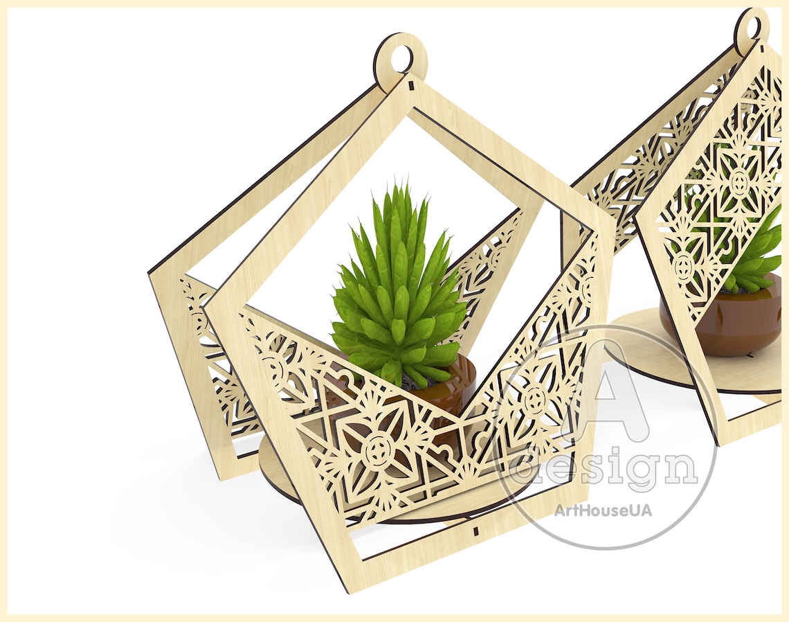 Hanging Planter Vector Plan Flowers Storage Basket Ready SVG - Etsy