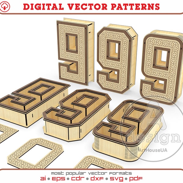 3d Number Boxes - Etsy