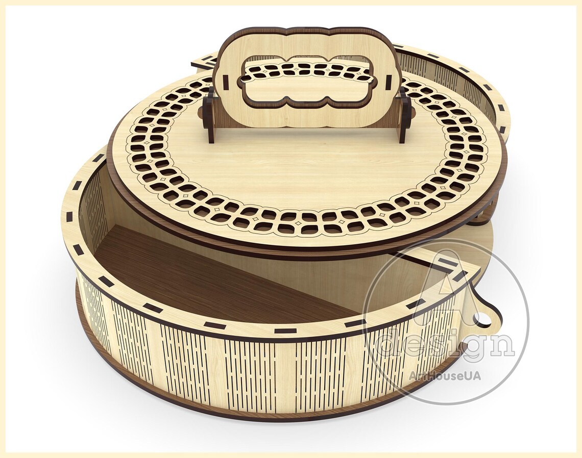 Wooden Circle Box Ready Vector for Glowforge SVG, Gift Box Laser File ...